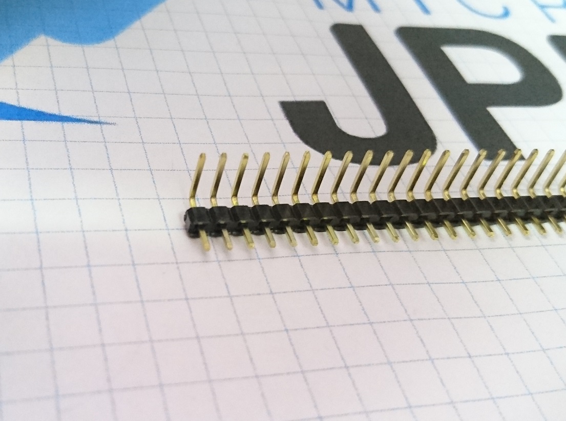 40 Pin 2.54mm Right Angle Single Row Male Pin Header Connector :: Micro JPM