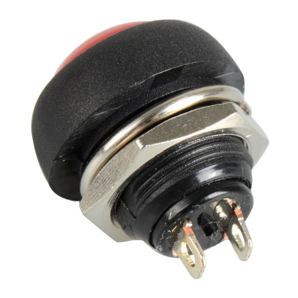 PBS-33B Red Waterproof Momentary Push Button Switch Round 12mm :: Micro JPM