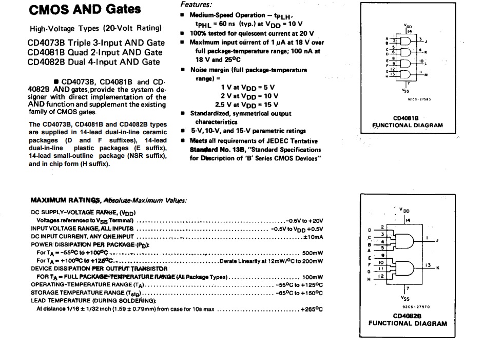 CD4081 Quad 2-Input AND Gate CMOS :: Micro JPM