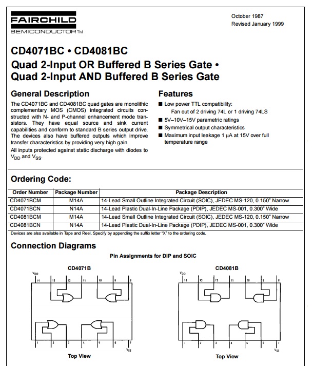 CD4071BE Quad 2-Input OR Gate :: Micro JPM