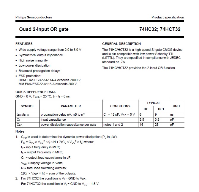 74HC32 Quad 2-Input OR Gate :: Micro JPM