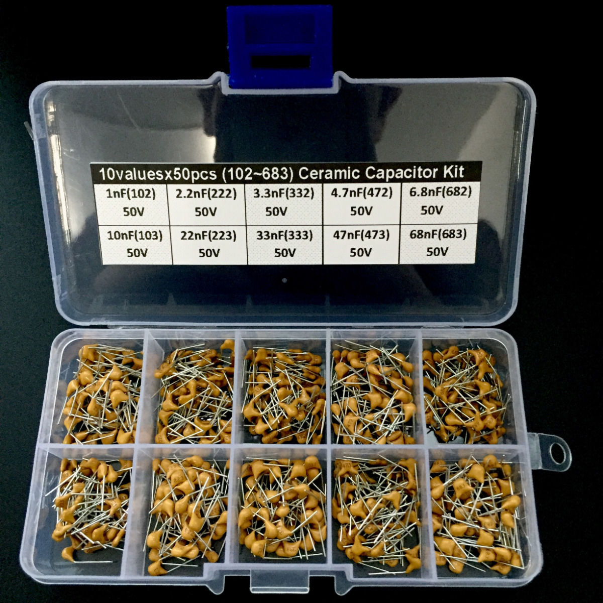 1nF~68nF Ceramic Capacitor Kit Box (500 PCS) :: Micro JPM