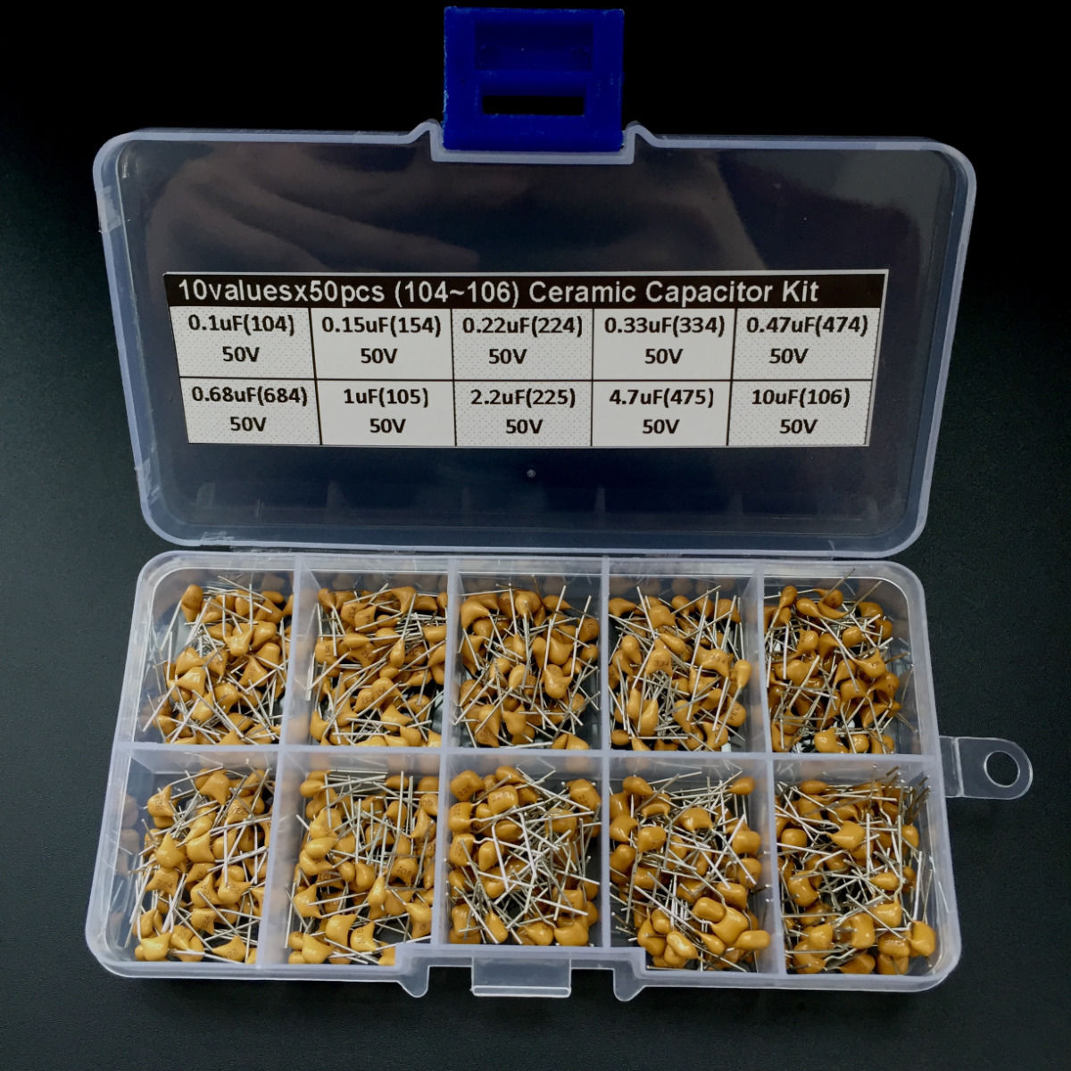 0.1uF~10uF Ceramic Capacitor Kit Box (500 PCS) :: Micro JPM