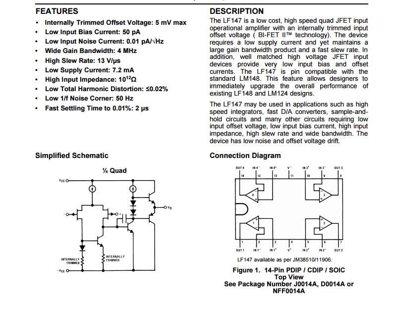 LF347N Quad JFET Input Op-Amp :: Micro JPM