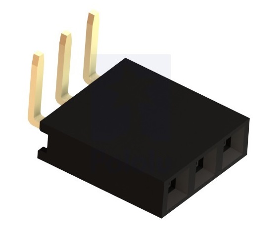 3 Pin 2.54mm Single Row Right Angle Female Header :: Micro JPM