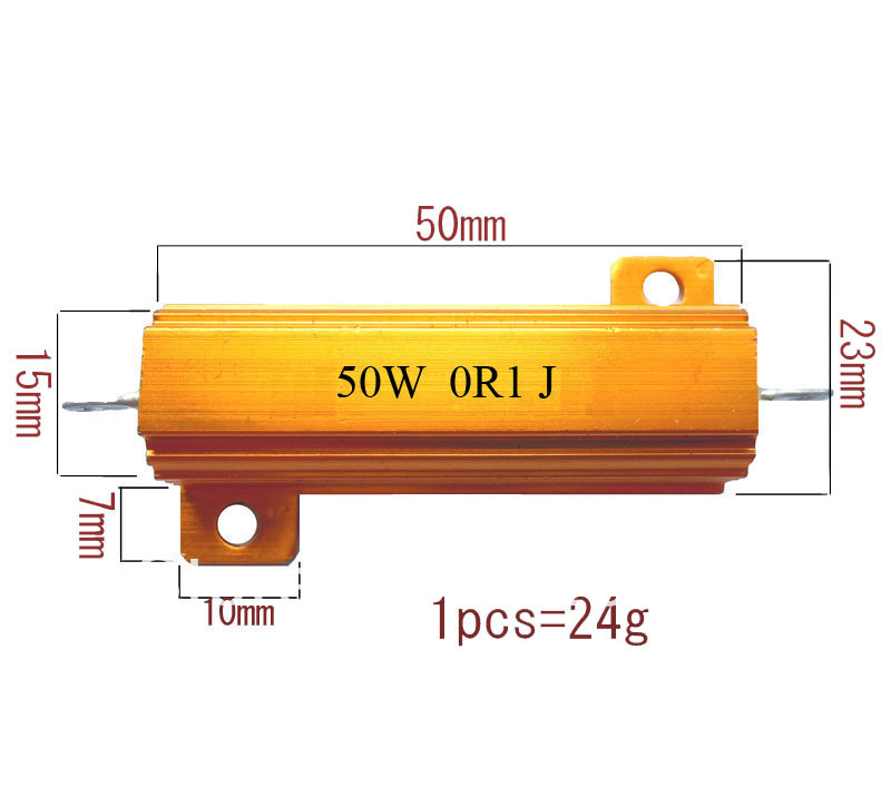 0.1Ω @ 50W Power Wire-Wound Aluminum Housing Resistor :: Micro JPM