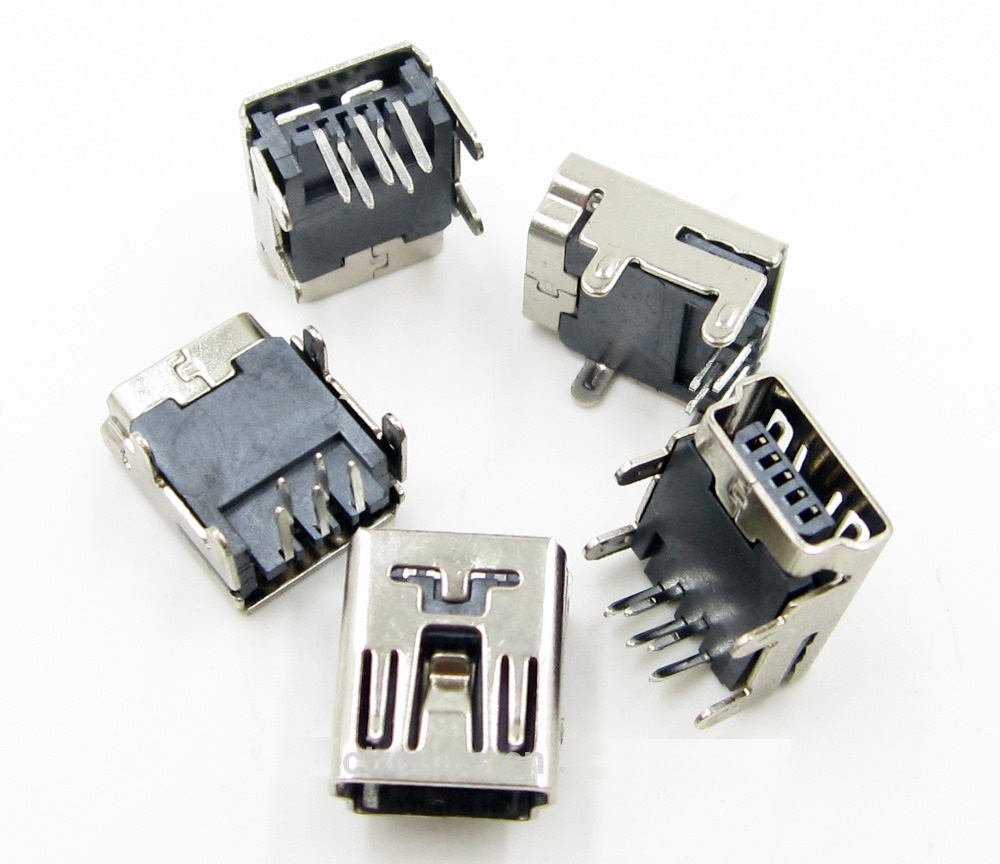 Mini USB Type B Female Right Angle Connector :: Micro JPM