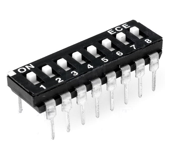 8-Bit Slide Type DIP Switch [BLACK] :: Micro JPM