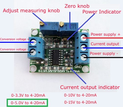 Voltage to Current Converter Module (0-5V to 4-20mA) :: Micro JPM