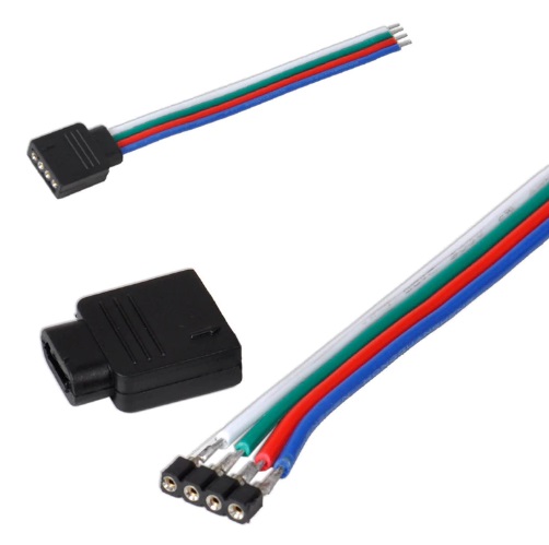 4 Pin Male Connector Cable For LED Strip :: Micro JPM