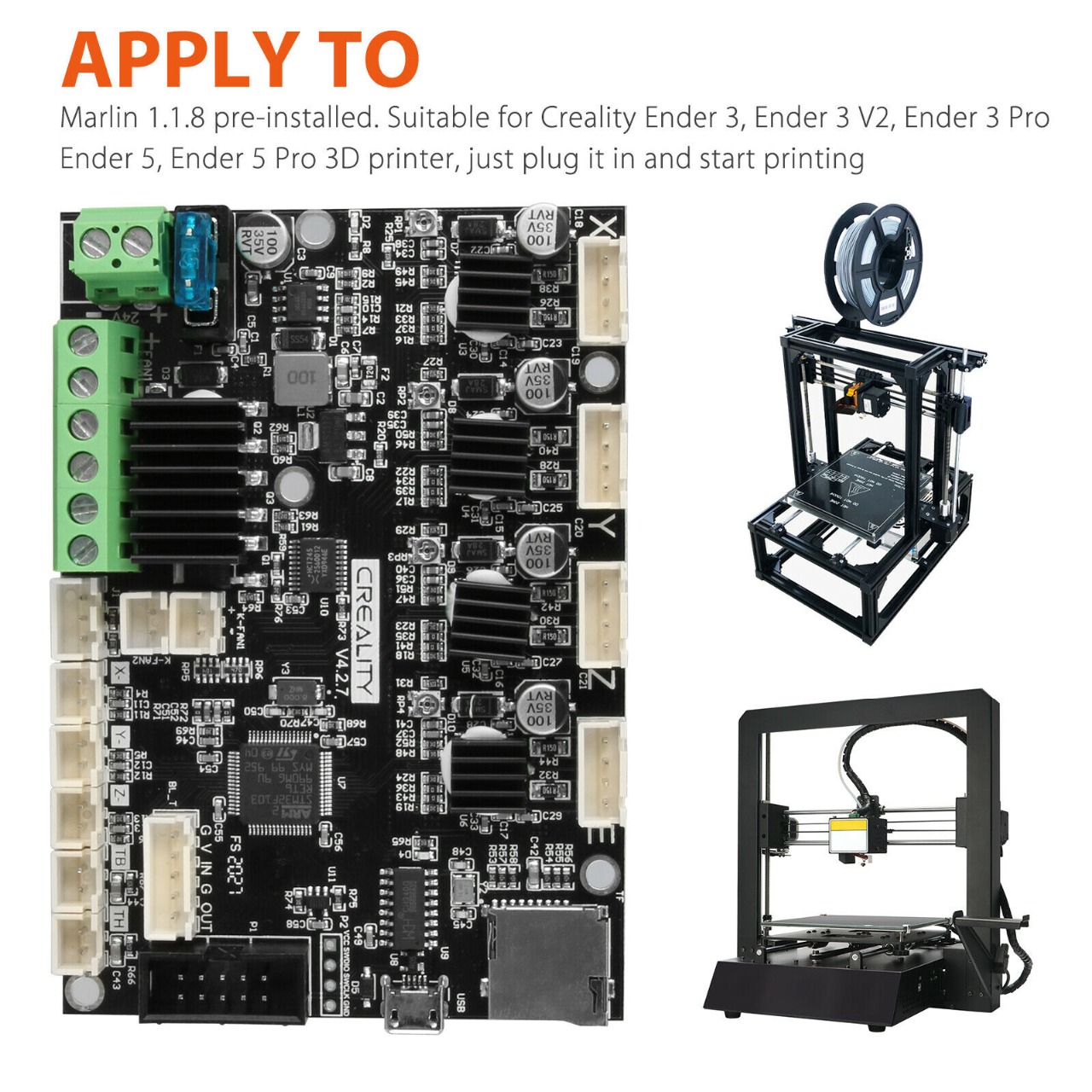 Creality Ender 3 Pro Silent Motherboard V4.2.7 :: Micro JPM