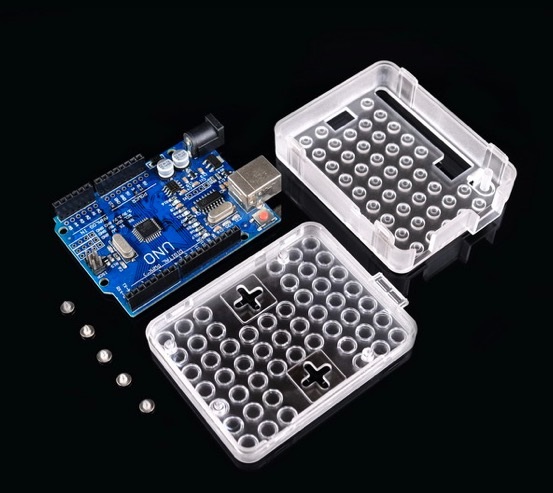 White Clear Arduino UNO R3 Case :: Micro JPM