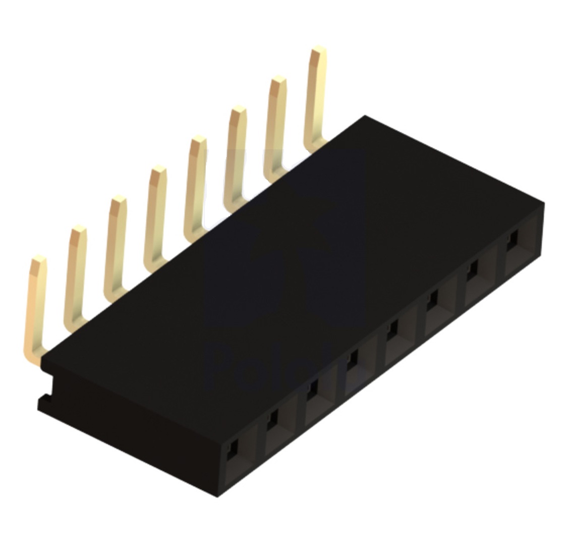 8 Pin 2.54mm Single Row Right Angle Female Header :: Micro JPM