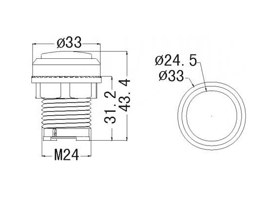 32mm White Arcade Button LED Light 12V :: Micro JPM