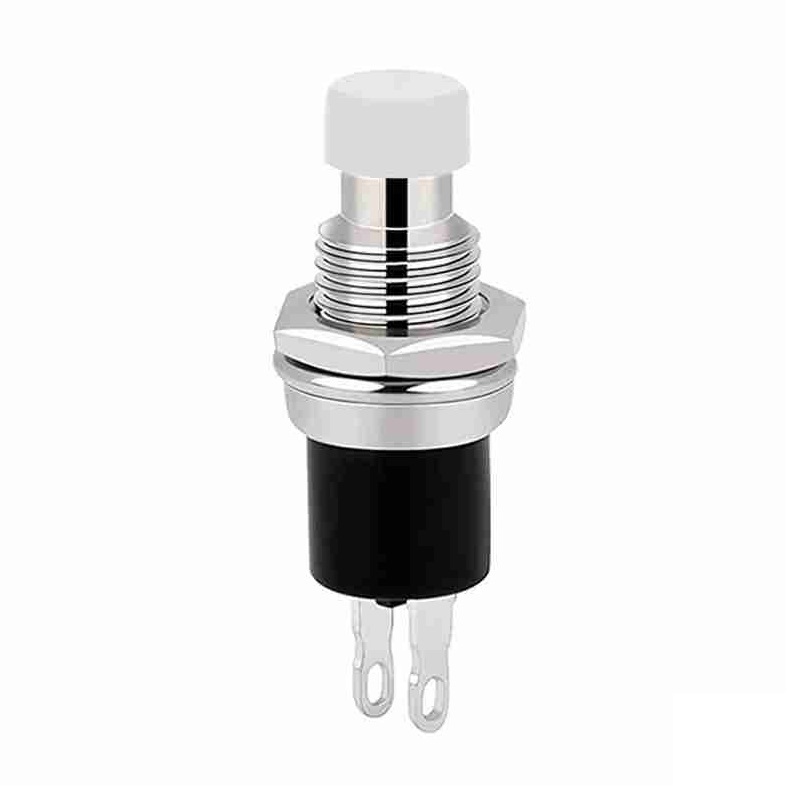 PBS-105 White Knob Push Button Momentary Panel Mount SPST-NO :: Micro JPM