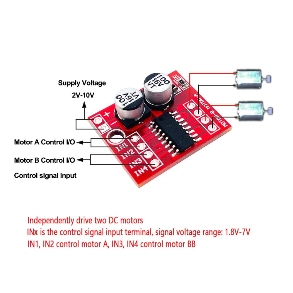 Mini L298N 2-Channel DC Motor Drive Module :: Micro JPM