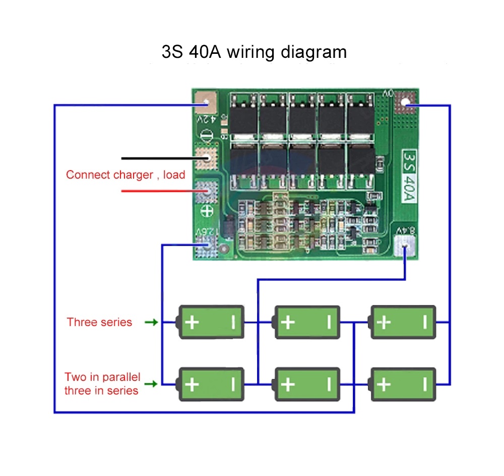 3S Battery Protection Board (BMS) 40A 12.6V :: Micro JPM