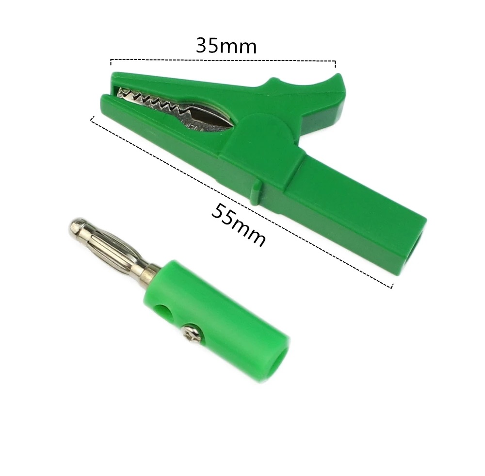 55mm Alligator Clip + 4mm Banana Plug (GREEN) :: Micro JPM