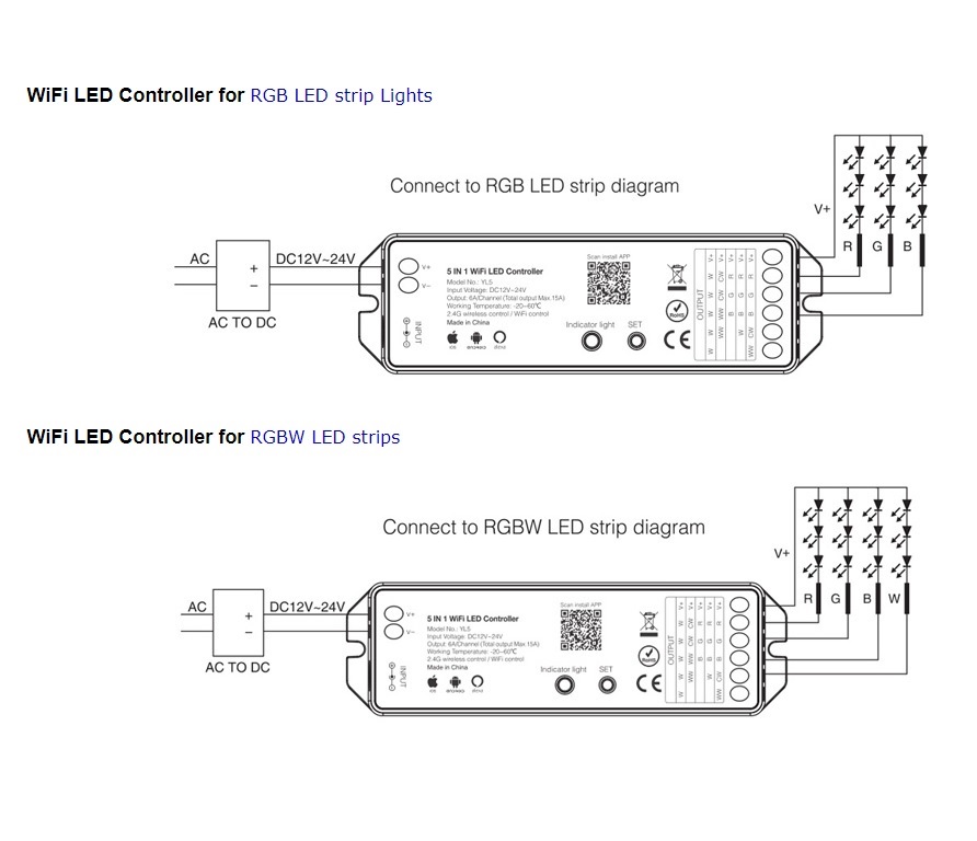 WiFi RGBW LED Strip Light Controller :: Micro JPM