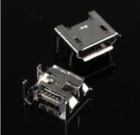 Micro USB Type B Female Socket 4 Vertical Legs Solder Connector ...
