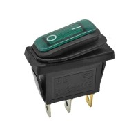 KCD3 Green Waterproof Rocker Switch With Light :: Micro JPM